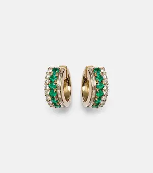 ANITA KO Lola 18kt Yellow Earrings With Emeralds And Diamonds - Gold