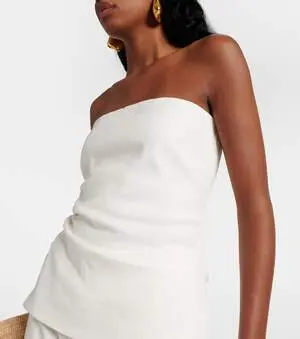 SIR. Dorian Linen-blend Tube Top - White