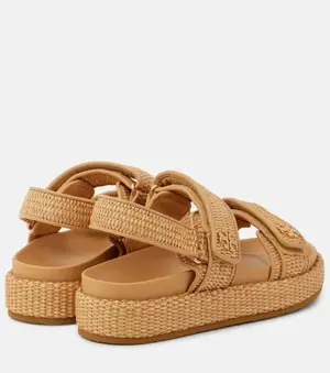 Tory Burch Kira Raffia Sandals - Beige