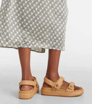 Tory Burch Kira Raffia Sandals - Beige