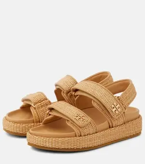 Tory Burch Kira Raffia Sandals - Beige