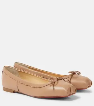 CHRISTIAN LOUBOUTIN Mamadrague Leather Ballet Flats - Brown