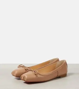 CHRISTIAN LOUBOUTIN Mamadrague Leather Ballet Flats - Brown