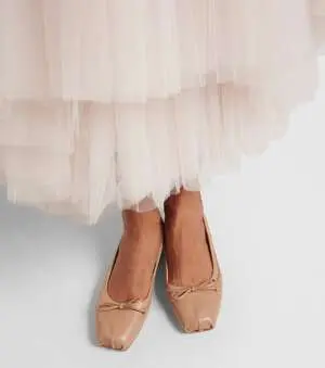 CHRISTIAN LOUBOUTIN Mamadrague Leather Ballet Flats - Brown