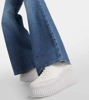 Chloé Nama Leather Platform Sneakers - White