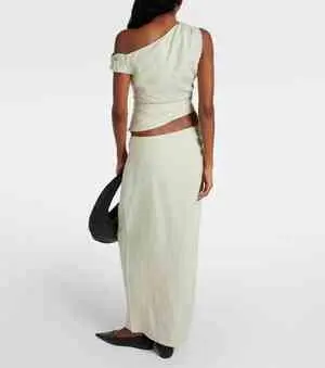 SIR. Iris Asymmetric Linen Maxi Skirt