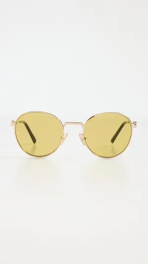 Miu Miu Mu 55zs Round Sunglasses - Gold