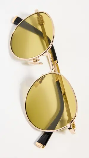Miu Miu Mu 55zs Round Sunglasses - Gold