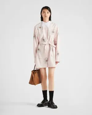 Prada Printed Poplin Shirt Dress