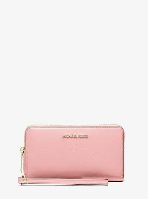 Michael Kors Large Pebbled Leather Smartphone Wristlet - Pink
