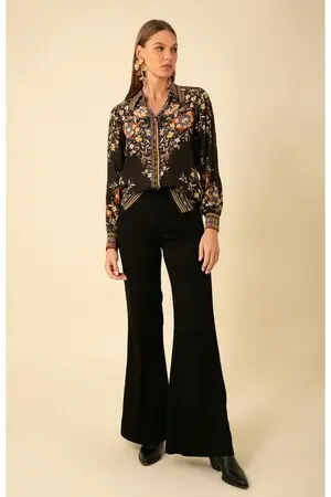 Hale Bob Selah Silk Top - Black