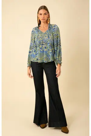 Hale Bob Raelyn Silk Top - Blue
