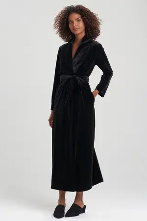 Natori Natalie Velvet Robe - Black