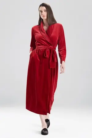 Natori Natalie Velvet Robe - Red