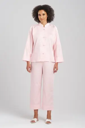 Natori Cotton Sateen Essentials Mandarin Pj - Pink