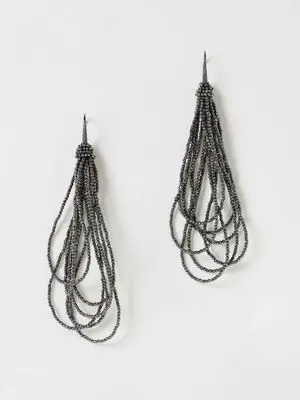 Brunello Cucinelli Beaded Dangle Earrings - Black
