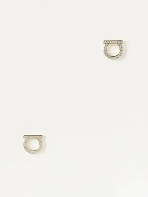 FERRAGAMO Ferragamo Gancini Stud Earrings Copper Red
