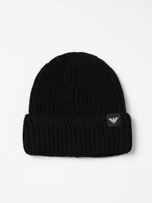 Emporio Armani Ribbed Beanie - Black