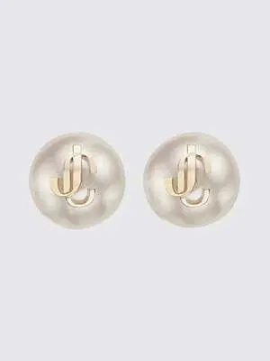JIMMY CHOO Jc Monogram Faux Pearl Stud Earrings - White