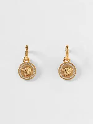 Versace Medusa Coin Drop Earrings - Gold