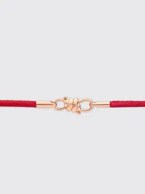 DODO 9 Kt Rose Gold And Leather Knot Bracelet