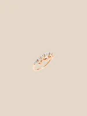 DODO 9 Kt Bollicine Ring With Spheres - Rose Gold