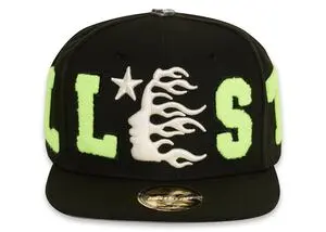 HELLSTAR Og Patch Fitted Cap - Black/neon Green