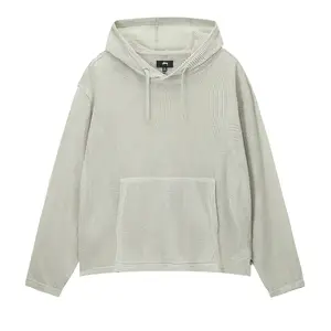 StÜssy Cotton Mesh Hoodie 'bone - Grey