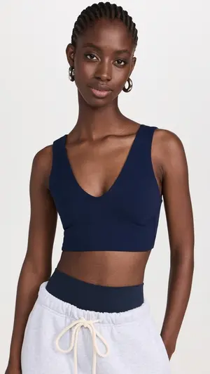Free People Never Better Crop Cami - Midnight Navy