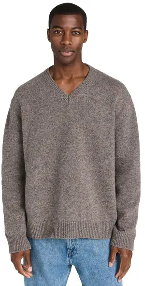 Maison Margiela V Neck Sweater In Grey/Brown - 65% Off | Editorialist