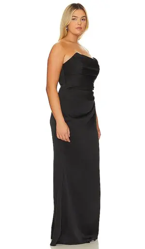 Katie May Strapless Gown With Draped Bodice - Black