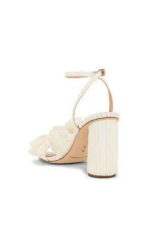 LOEFFLER RANDALL Camellia Pleated Bow Heel - White