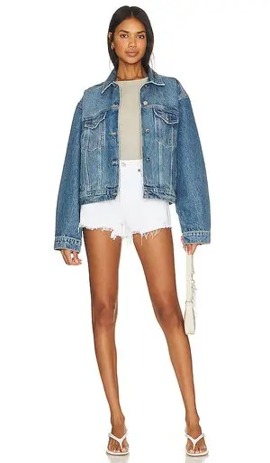 AGOLDE Parker Denim Shorts - White