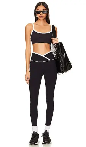 Year Of Ours Ribbed Two Tone Veronica Legging In . Also - Black