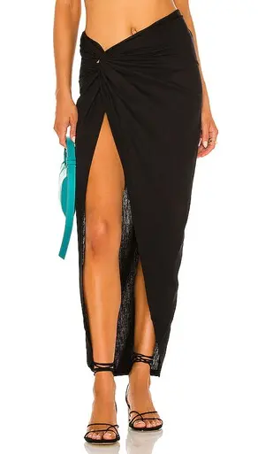 OW Twisted Knot Maxi Skirt - Black