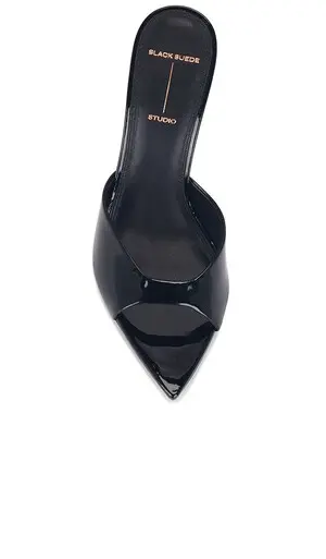 BLACK SUEDE STUDIO Brea Patent Leather Pointed Toe Stiletto Mules - Black