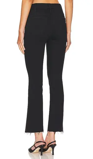 MOTHER Petite Lil Hustler Ankle Fray Jeans - Black