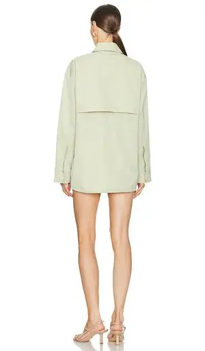GRLFRND Tech Gabardine Parka Jacket - Olive