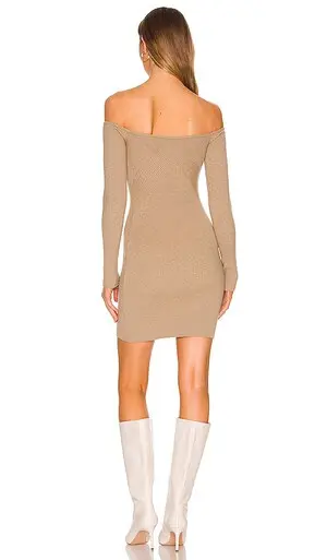 Nbd Ribbed Knit Off-shoulder Mini Dress
