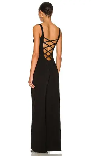 Norma Kamali Sleeveless X Straight Leg Jumpsuit