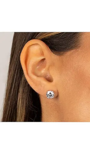 ADINA EDEN Juliette Stud Earring - Metallic Silver
