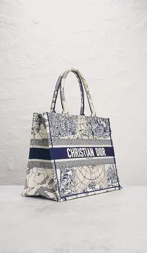 FWRD RENEW Dior Around The World Book Tote - Navy