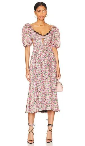 For Love & Lemons Isadora Midi Dress - Pink