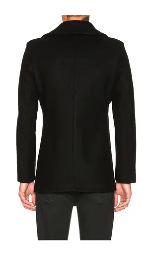 SCHOTT Slim Fit Pea Coat - Blue