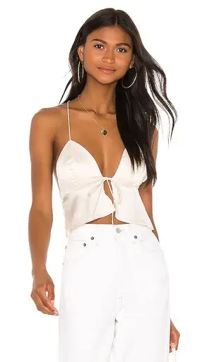 Superdown Satin Tie-front Camisole