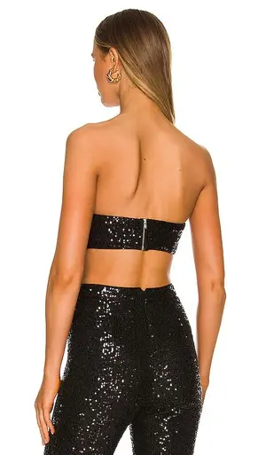 CAMILA COELHO Embellished Sequin Bandeau Top