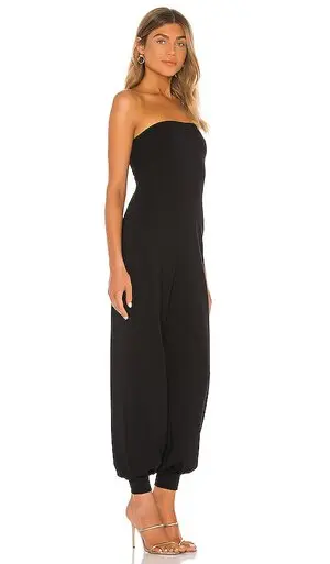 Susana Monaco Strapless Cuffed Ankle Jumpsuit - Black