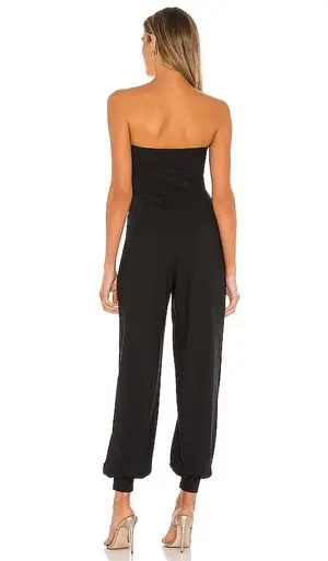 Susana Monaco Strapless Cuffed Ankle Jumpsuit - Black