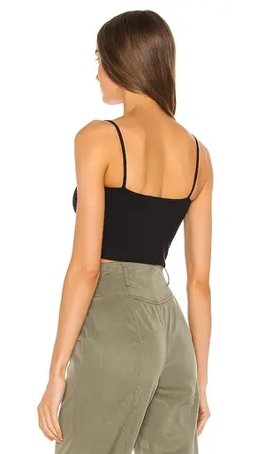 Susana Monaco Thin Strap Crop Tank - Black