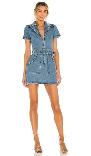 Show Me Your Mumu Outlaw Denim Mini Dress - Denim-medium